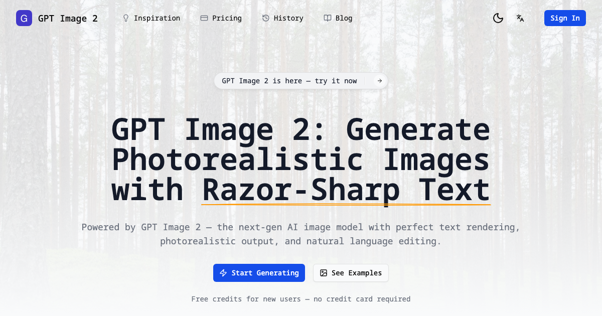 GPT Image 2 Online Generator Photorealistic Sharp Text